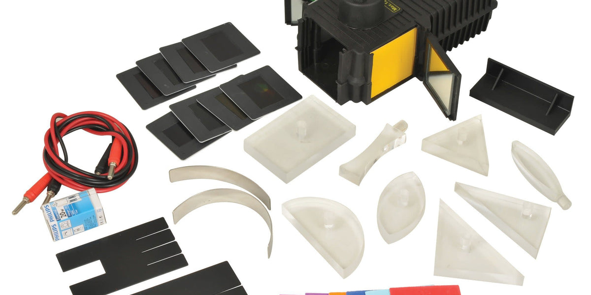 Deluxe Optics Kit - Mirrored Light/Ray Box & 29 Optical Components - I ...