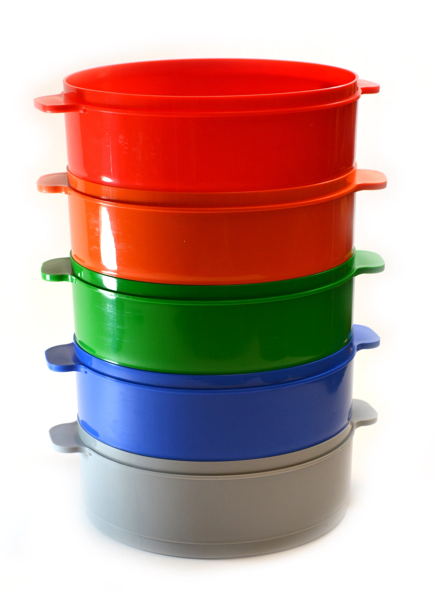 5PK Plastic Sifter, 8" - Stackable - Varying Hole Sizes — Eisco Labs