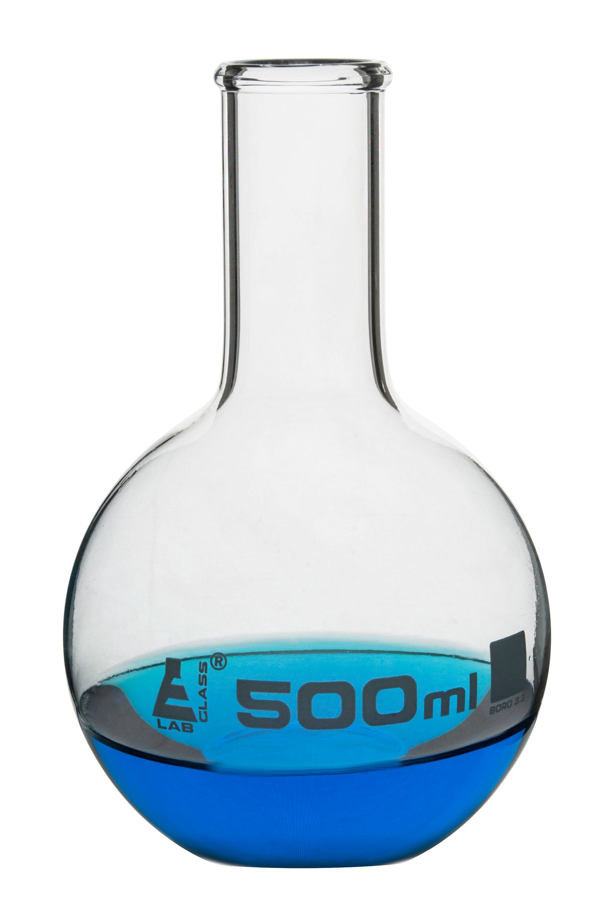 Boiling Flask, 500ml - Borosilicate Glass - Flat Bottom, Narrow Neck ...