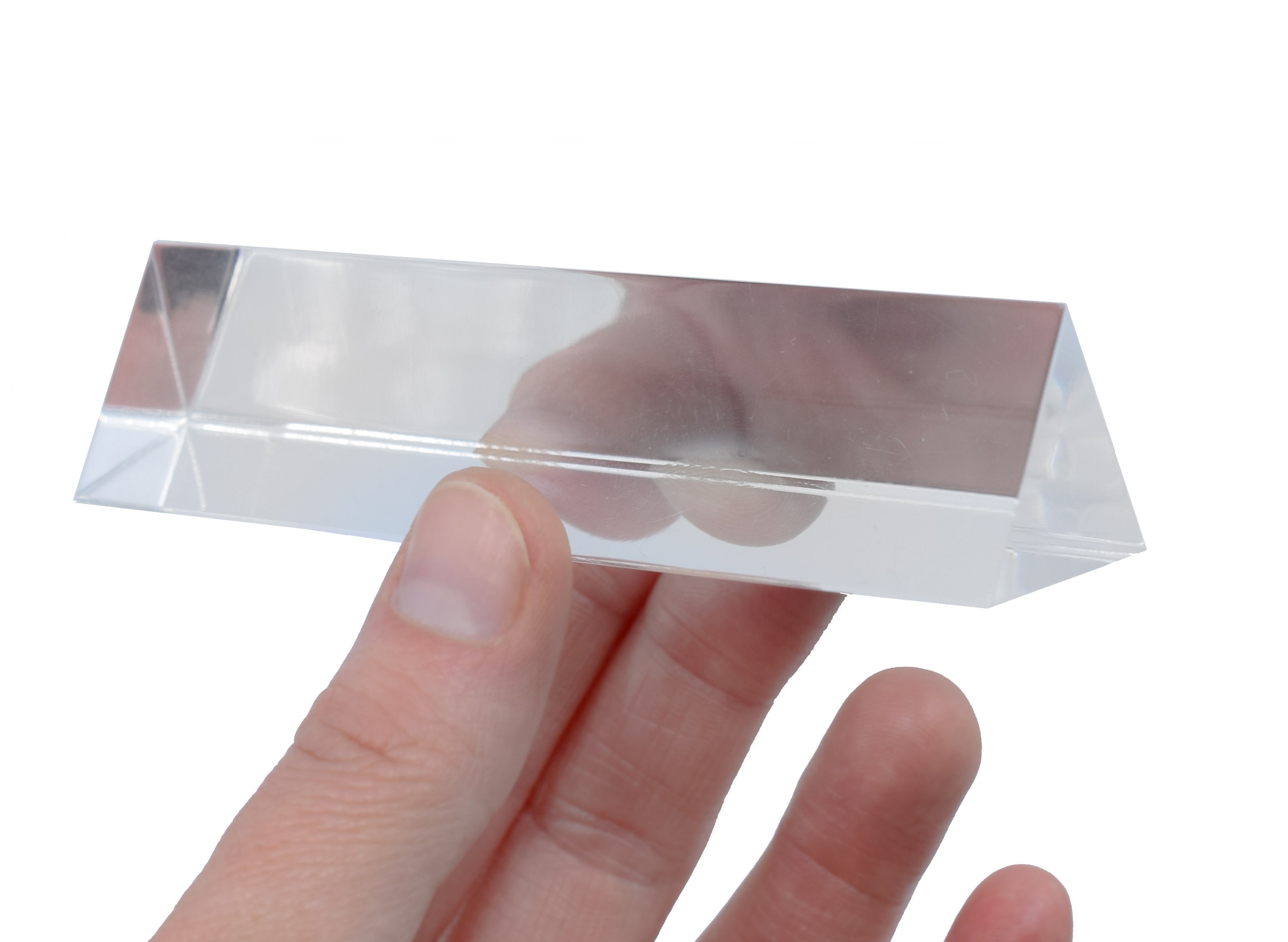 Equilateral Prism - 100mm Length, 25mm Faces - Acrylic — Eisco Labs