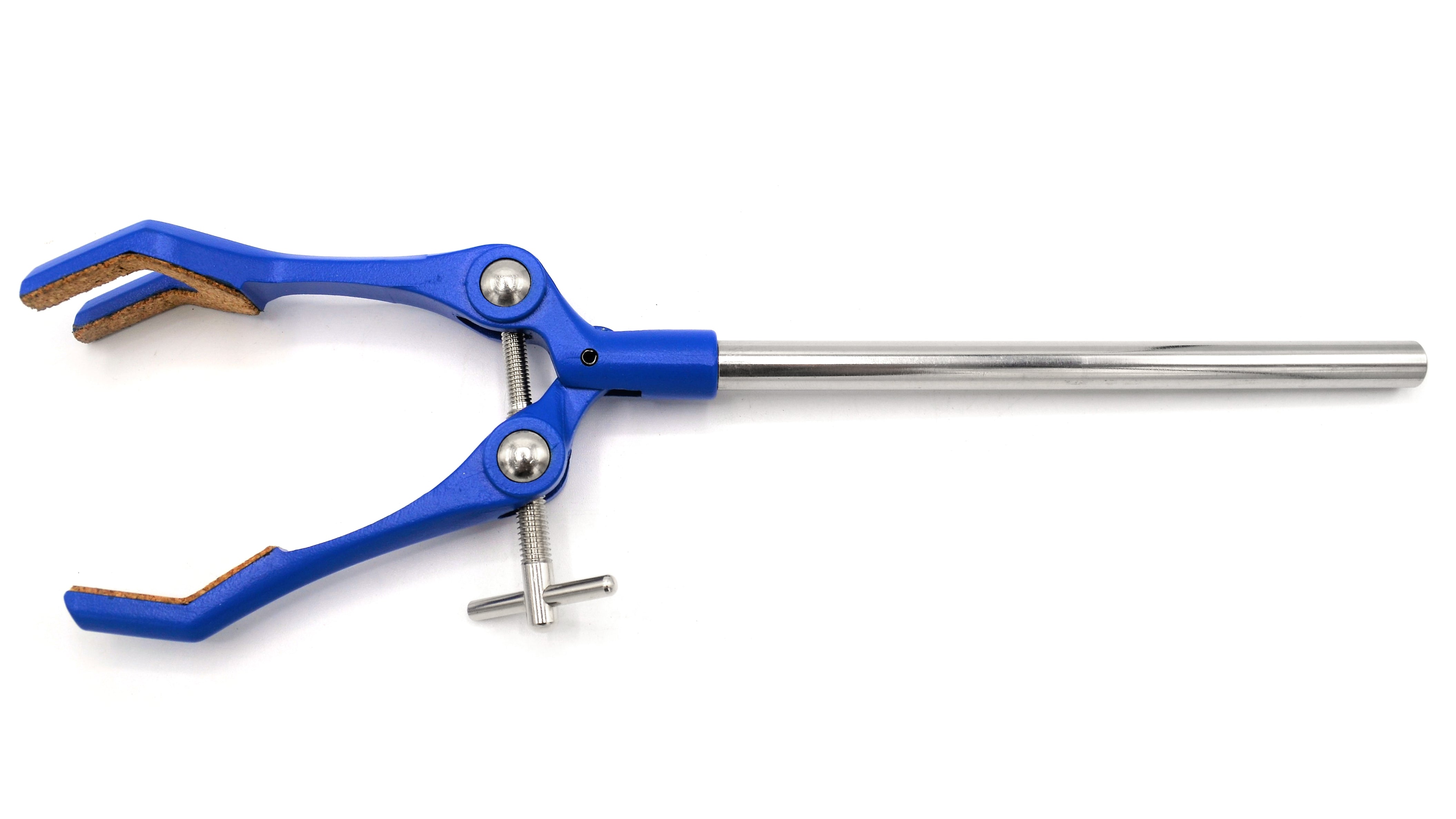 3 Finger Cork Lined Extension Clamp on Rod - 3.4" Max Opening — Eisco Labs