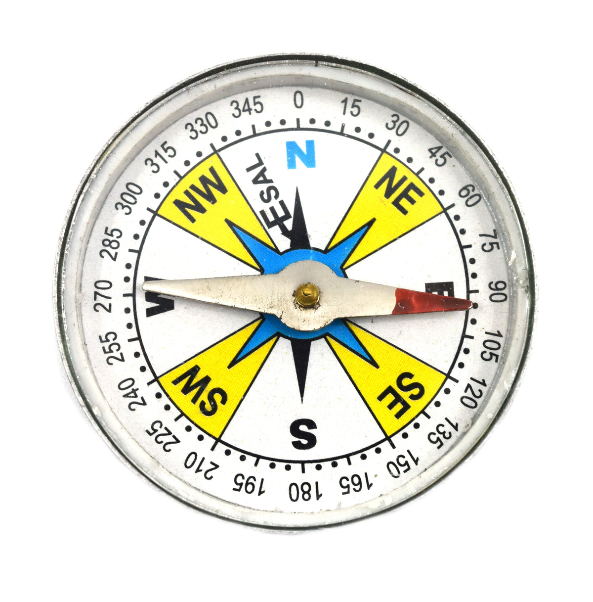 Plotting Compass, Glass Face, Aluminum Casing, 1.5" Diameter, Dial Mar ...