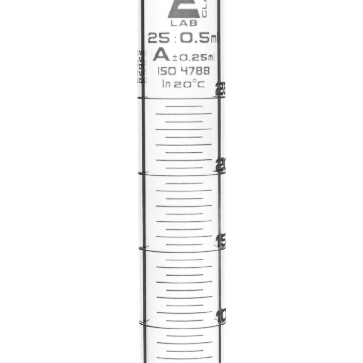 Graduated Cylinder, 25ml - Class A - White Graduations, Hexagonal Base ...