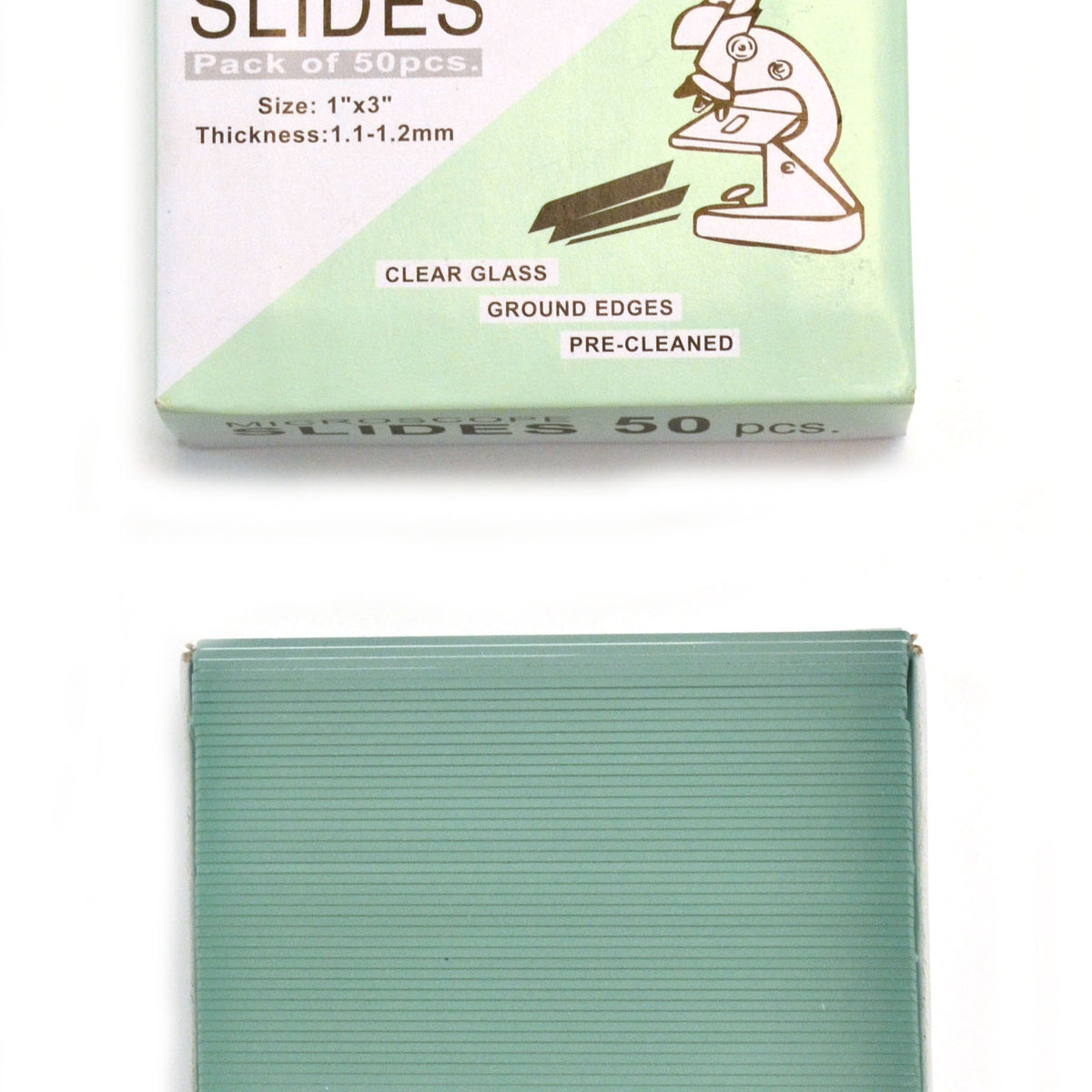 Microscope Glass Slide - Plain - Pack of 50, Size 75 x 25 mm Thickness ...