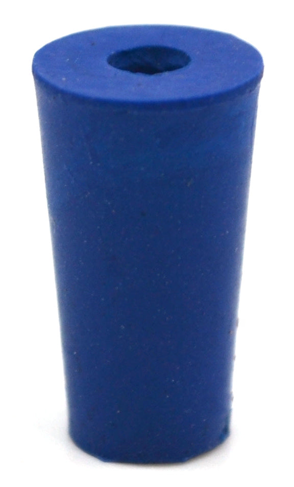 Neoprene Stoppers, 1 Hole - Blue - Size: 6mm Bottom, 8mm Top, 16mm Len ...