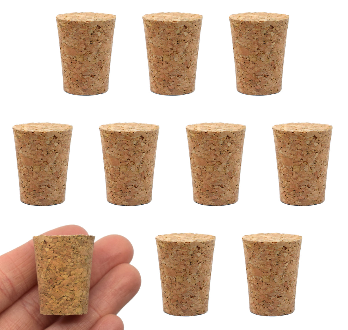 10PK Cork Stoppers, Size #9 - 18mm Bottom, 24mm Top, 29mm Length - Tap ...
