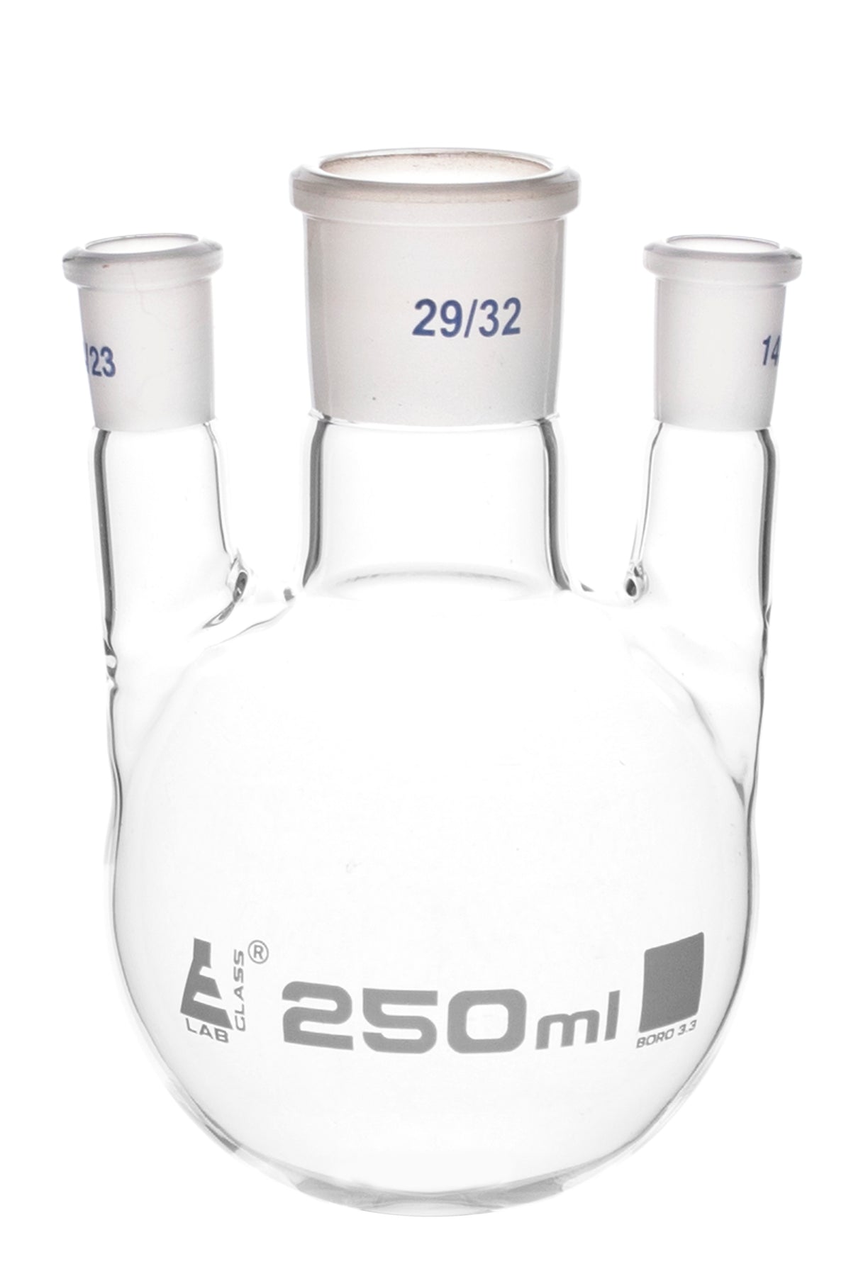 Distilling Flask, 250ml - 3 Parallel Necks, 29/32 Center, 14/23 Side S ...