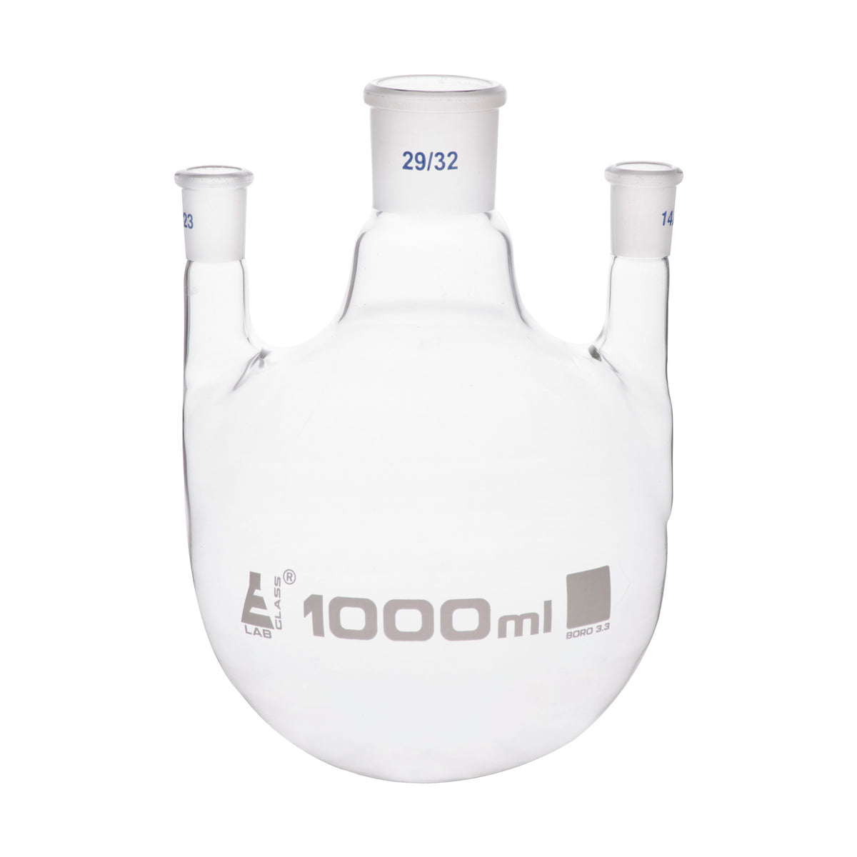 Distilling Flask, 1000ml - 3 Parallel Necks, 29/32 Center, 14/23 Side ...