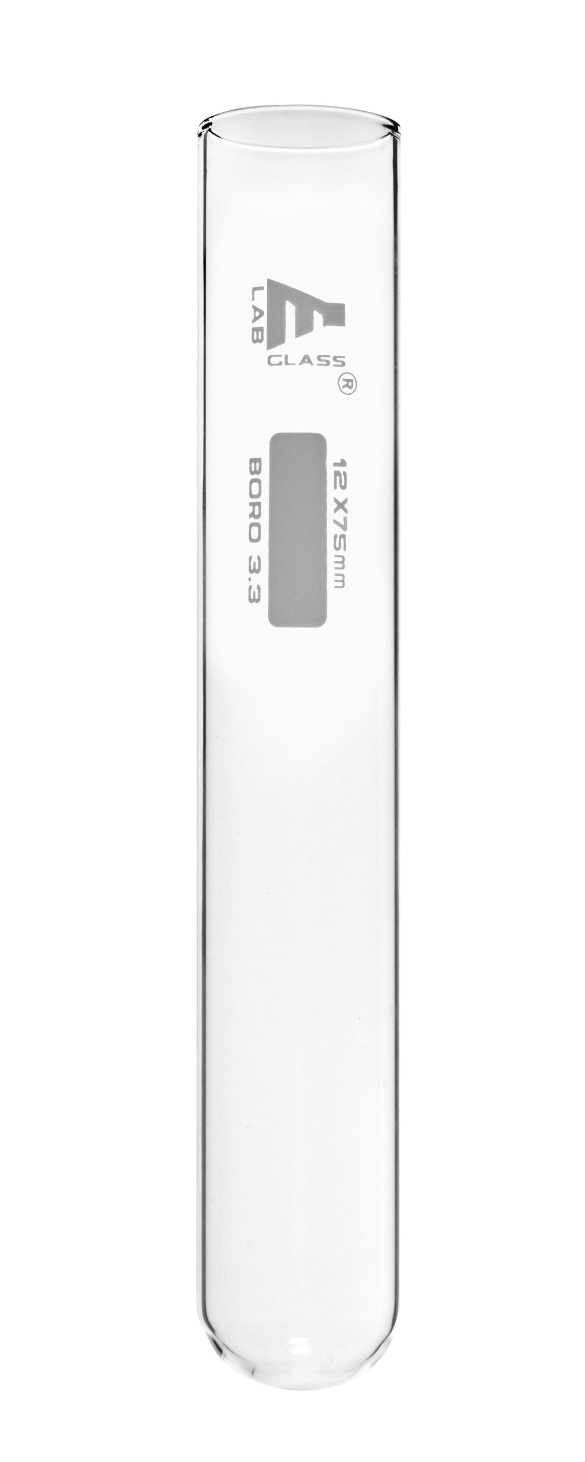 100PK Test Tubes, 5mL, 12x75mm - Rimless - Marking Spot - Light Wall ...