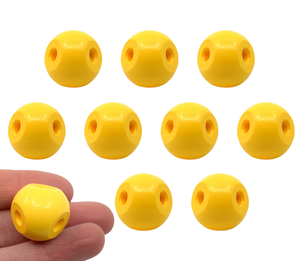 10PK Spare Molecular Model Balls with 4 Holes, 2.2cm - Yellow — Eisco Labs