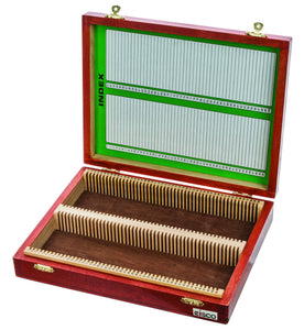 Eisco Labs BI0001C - Wooden Microscope Slide Box, Holds 100 - 25x75mm