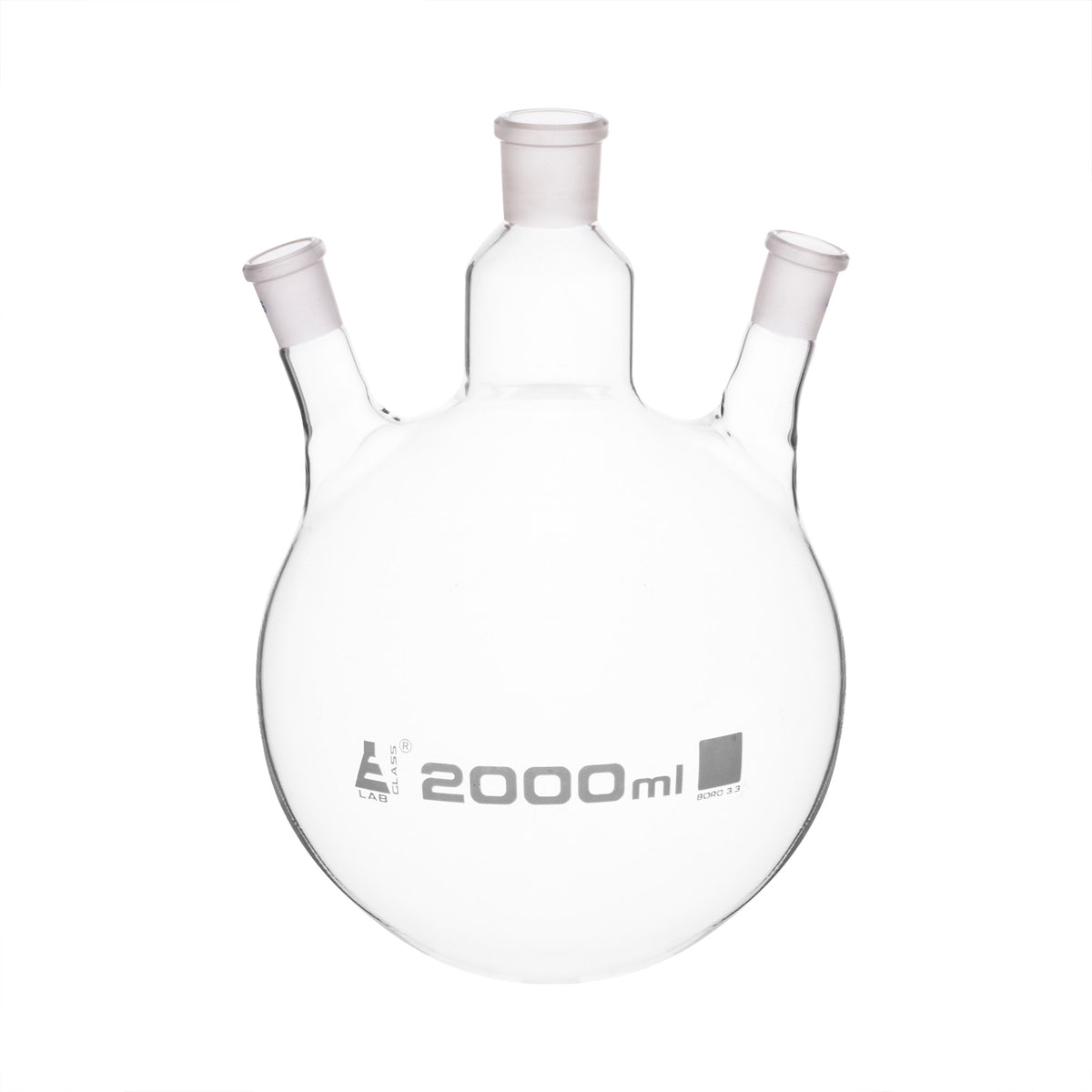 Distilling Flask, 2000ml - 3 Parallel Necks, 29/32 Center, 19/26 Side ...