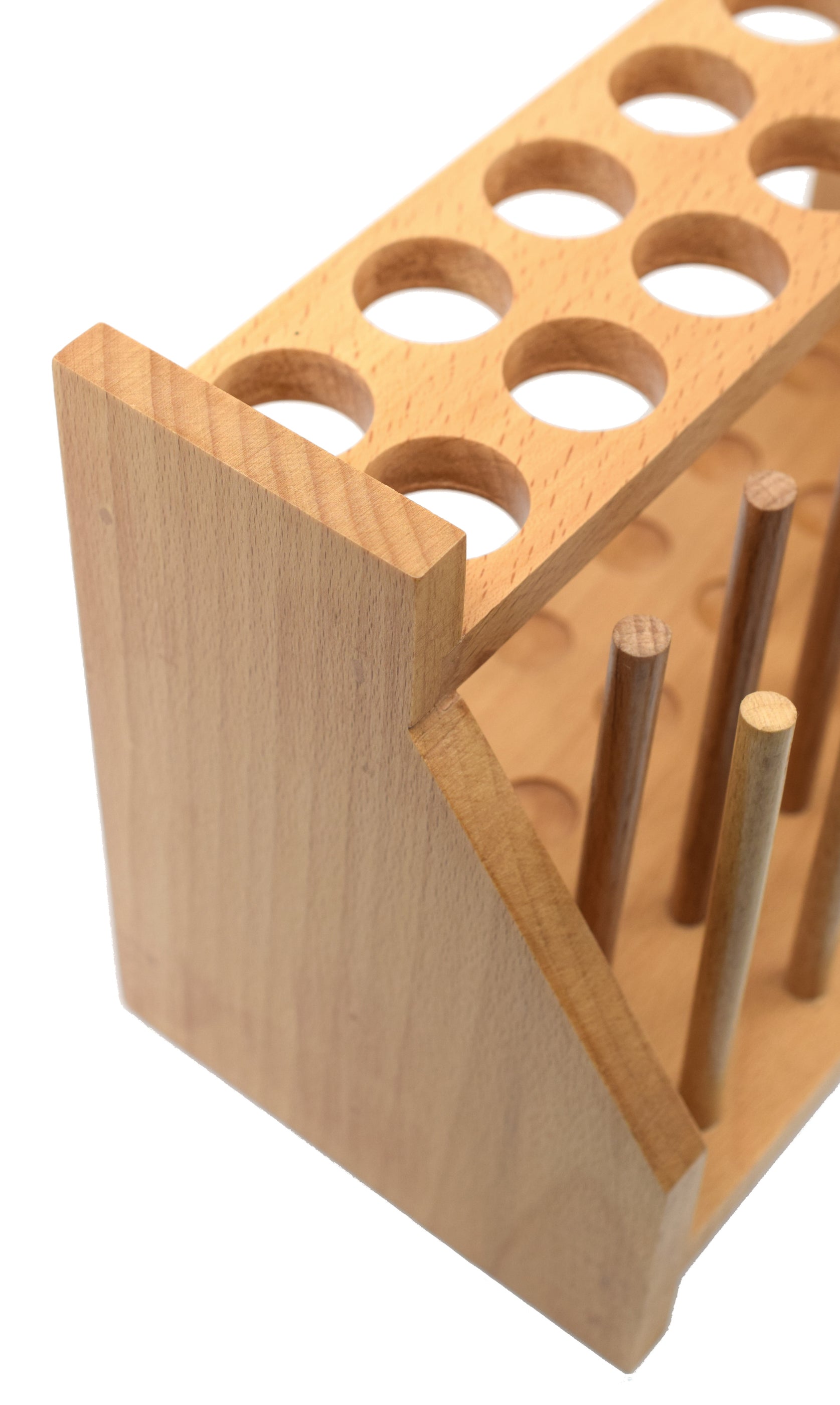 Wooden Test Tube Stand & Draining Rack - Holds 12 Tubes - 9.3" — Eisco Labs