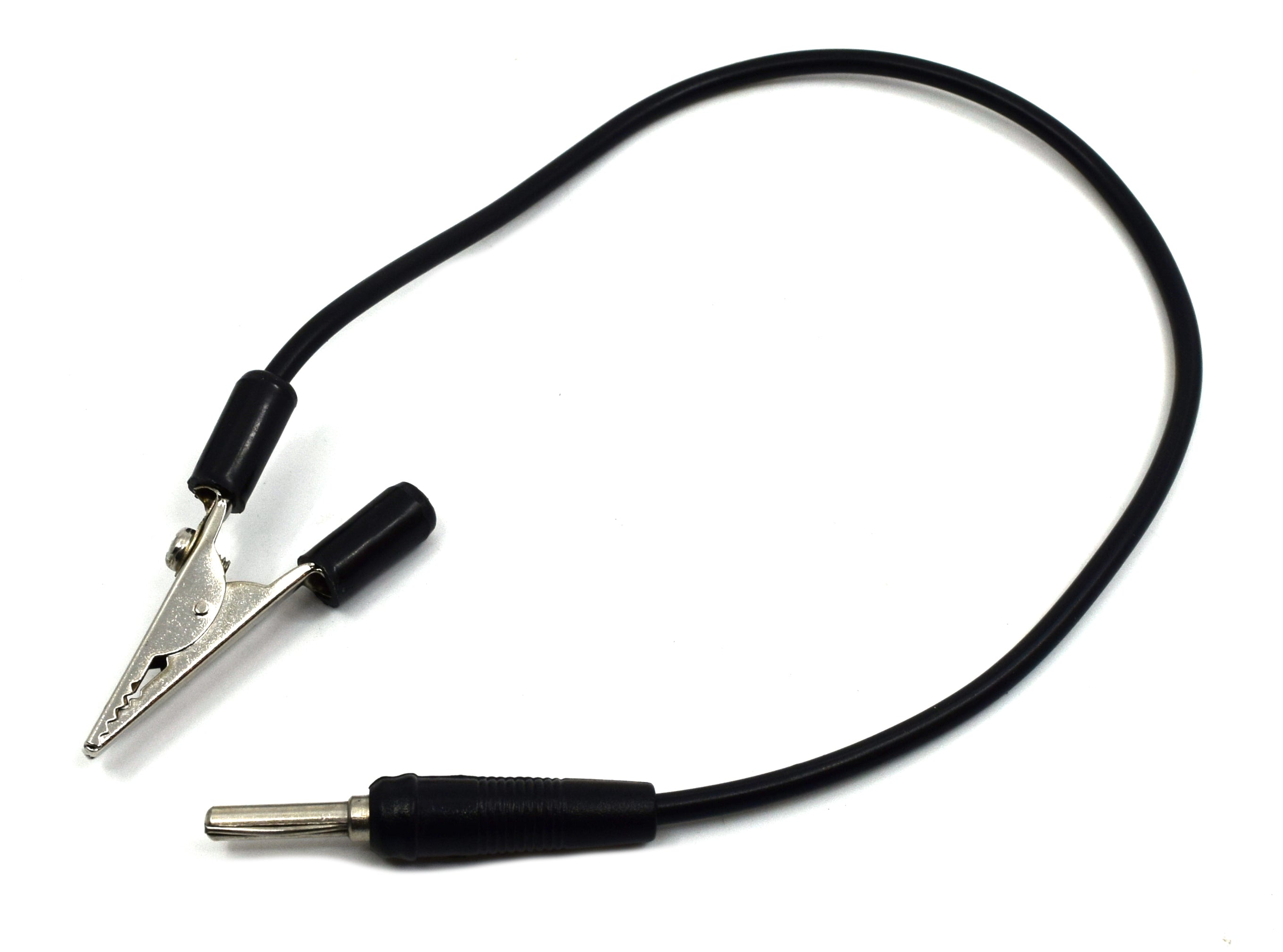 Connecting Lead, Black, 12" -Insulated - Alligator Clip, 4mm plug ends ...