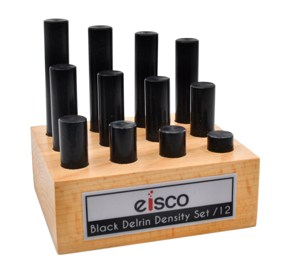 12pc Cylindrical Bars Density Set, Black Derlin - Wooden Storage Block ...