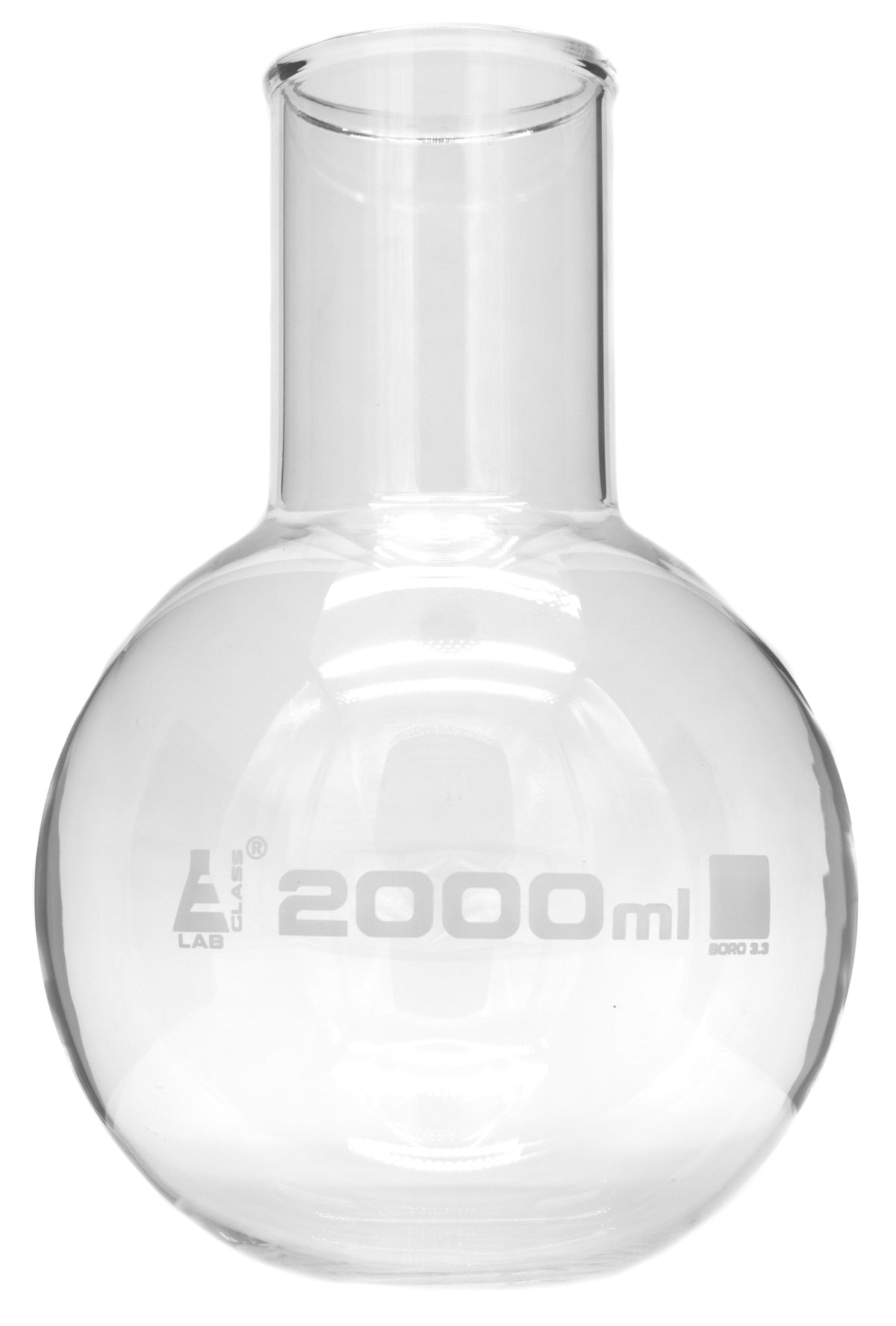 Boiling Flask, 2000ml - Borosilicate Glass - Round Bottom, Wide Neck ...