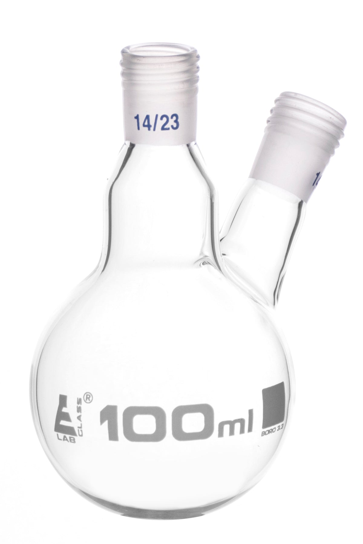 Distillation Flask with 2 Necks, 100ml Capacity, 14/23 Joint Size, Int ...