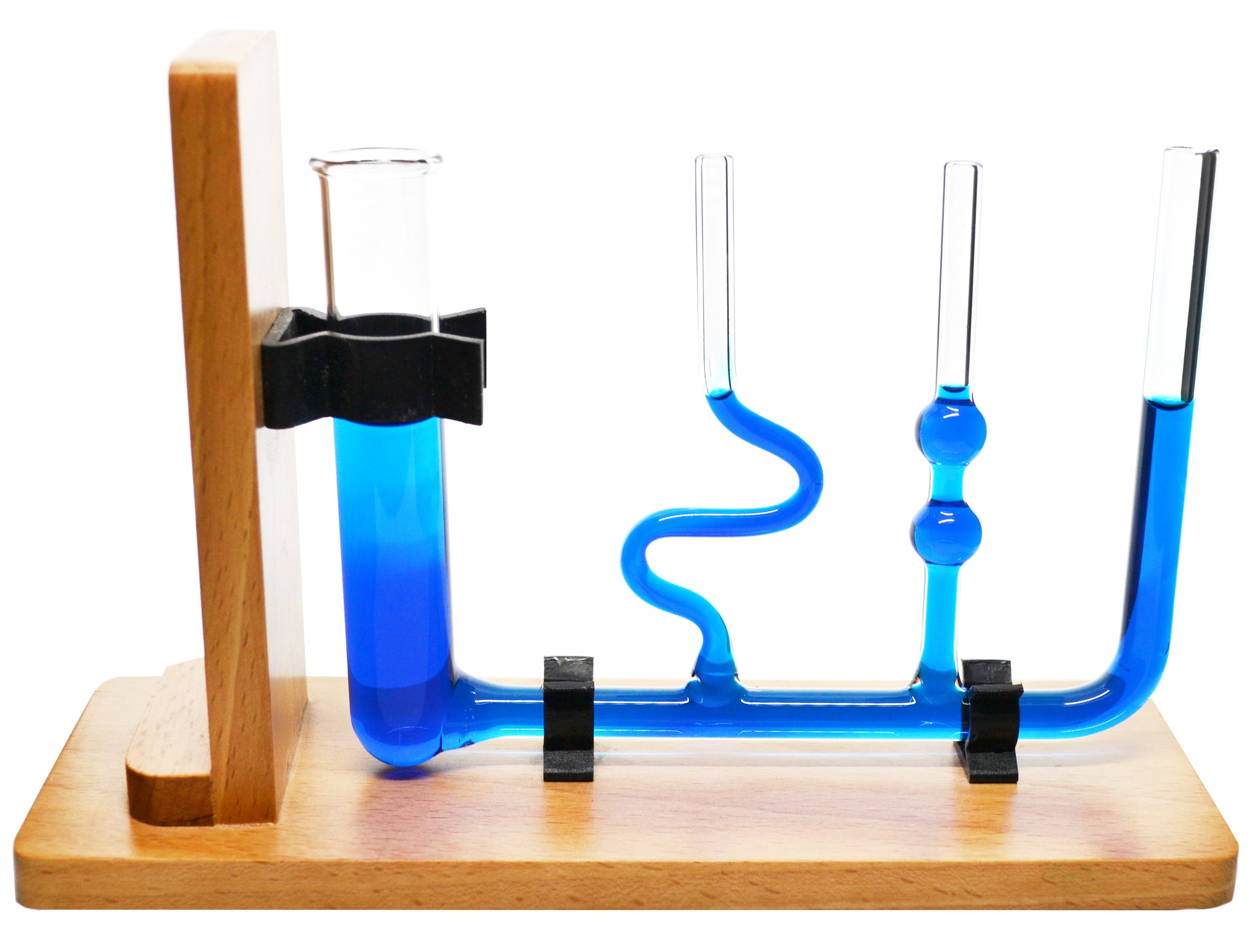 Liquid Level Apparatus on Sturdy Wooden Base, 8.5" Long, 5.5" Tall, De ...