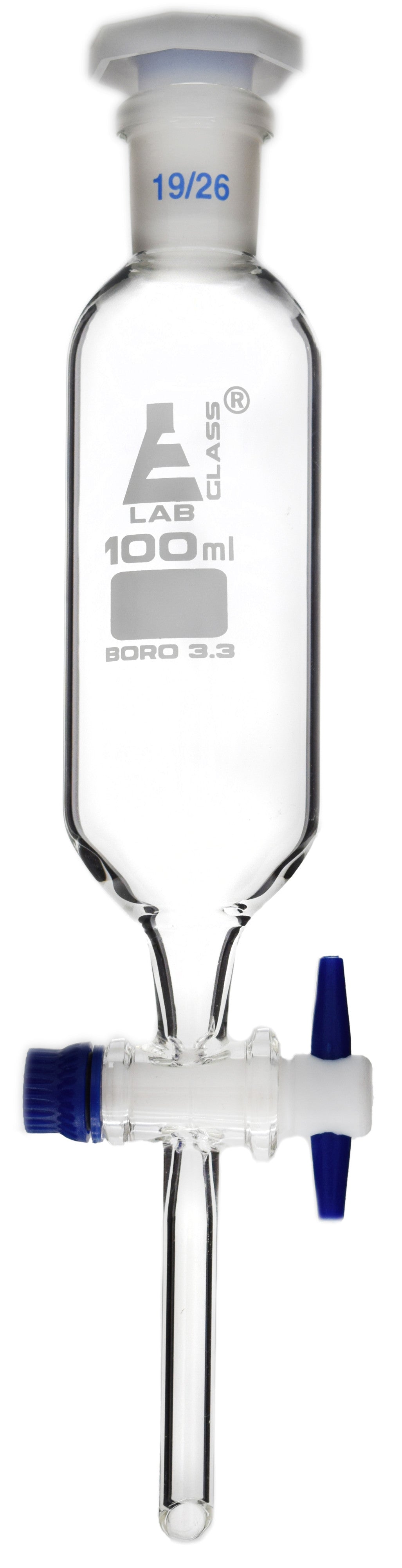 Dropping Funnel, 100mL - Cylindrical - With 19/26 Plastic Stopper & PT ...